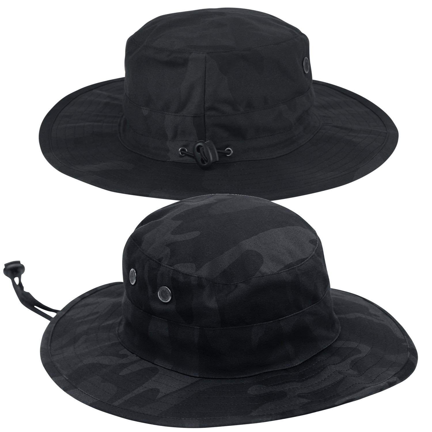 Rothco Adjustable Boonie Hat in Midnight Black Camo – Grunt Force