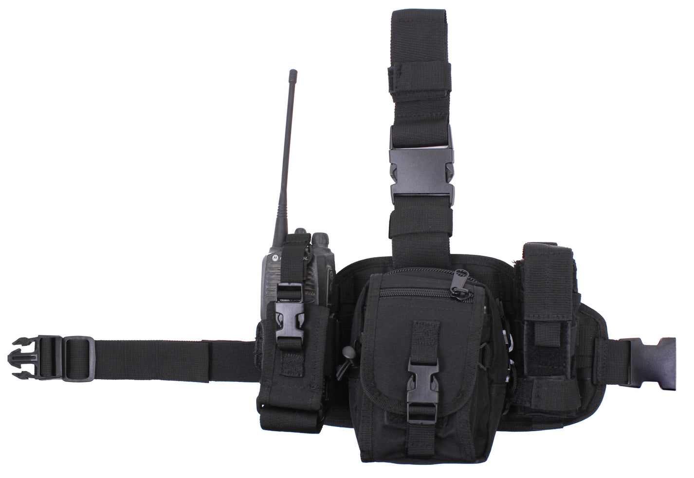 Black Drop Leg Tactical Pouch - Removable MOLLE Adjustable Rig Utility ...