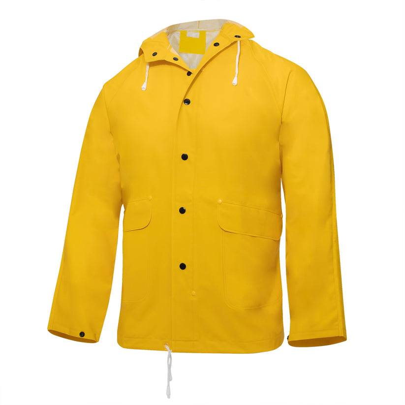 Rothco PVC Rain Jacket - Classic Yellow PVC Rain Coat with Drawstring ...