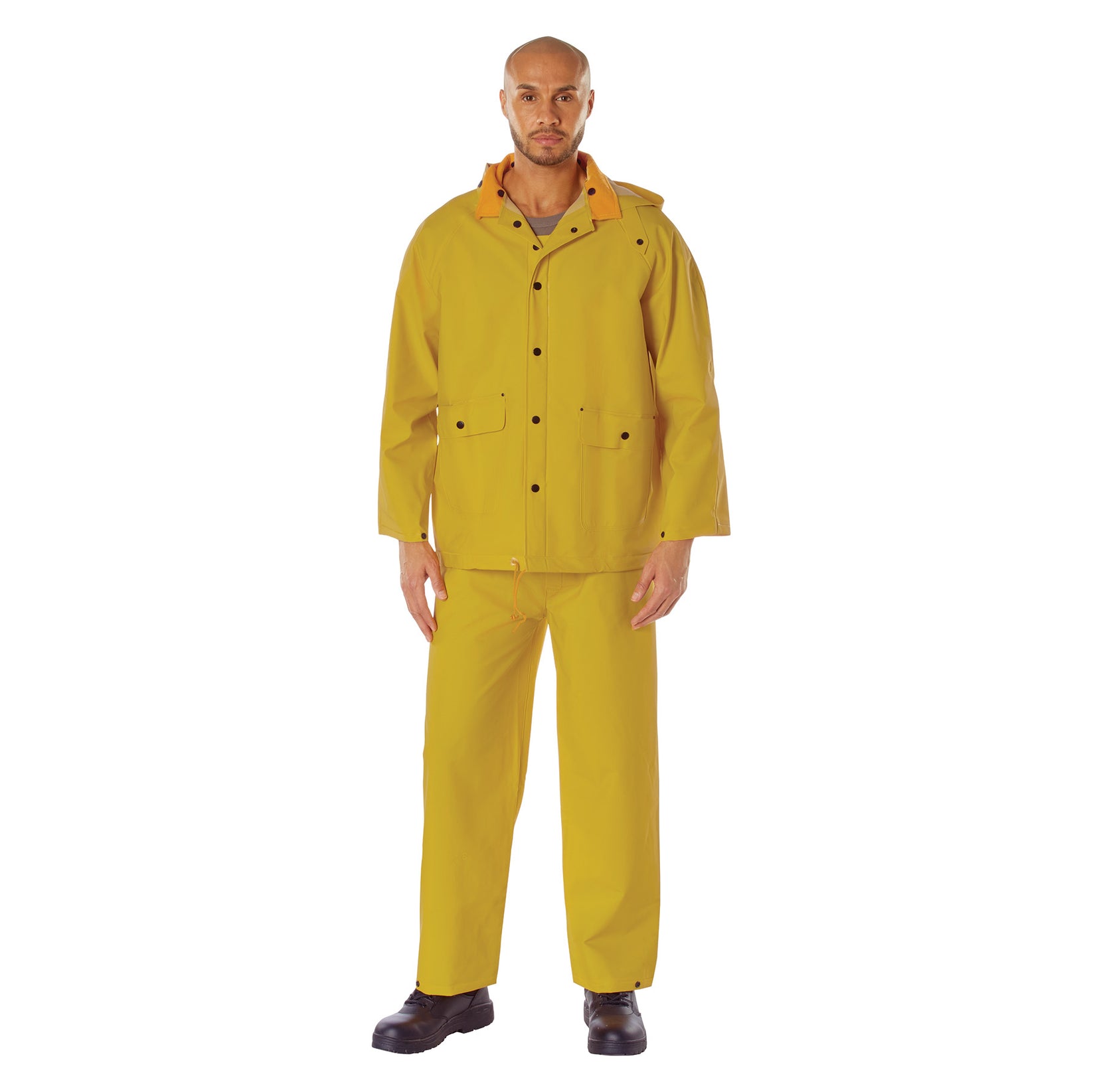 Adult's Deluxe Heavyweight PVC Rainsuit - Yellow Rain Top & Bottom Sui ...