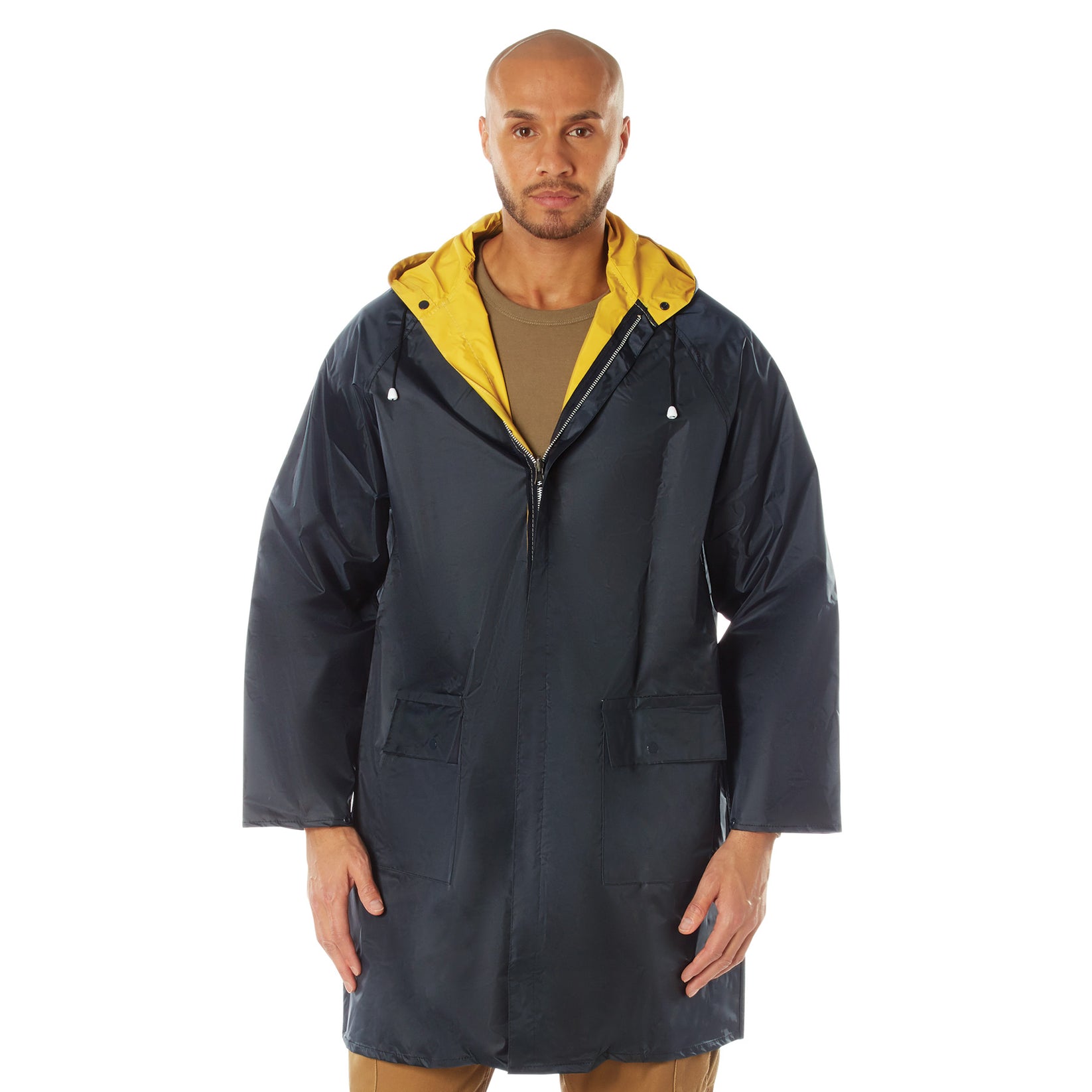 Reversible Rain Parkas - Navy/Yellow or Black/Olive Rain Coat Parkas ...