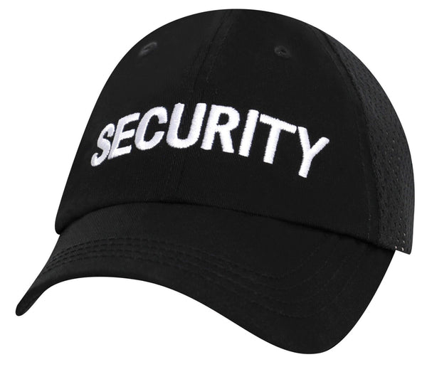 Rothco "SECURITY" Mesh Back Tactical Cap - Black Adjustable Basball Ha ...