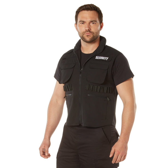 Black SECURITY Ranger Vest Cotton Bouncer Security Guard Hooded Vests ...