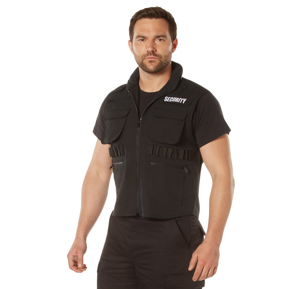 Black SECURITY Ranger Vest Cotton Bouncer Security Guard Hooded Vests ...