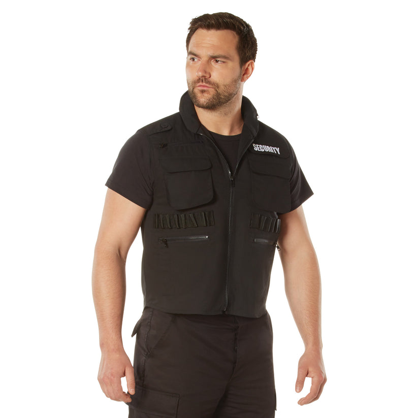 Black SECURITY Ranger Vest Cotton Bouncer Security Guard Hooded Vests – Grunt Force