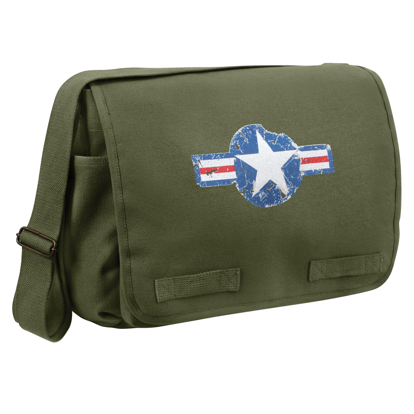 Olive Drab Air Corps Messenger Bag 15"x11"x6" Heavyweight Canvas Shoul ...