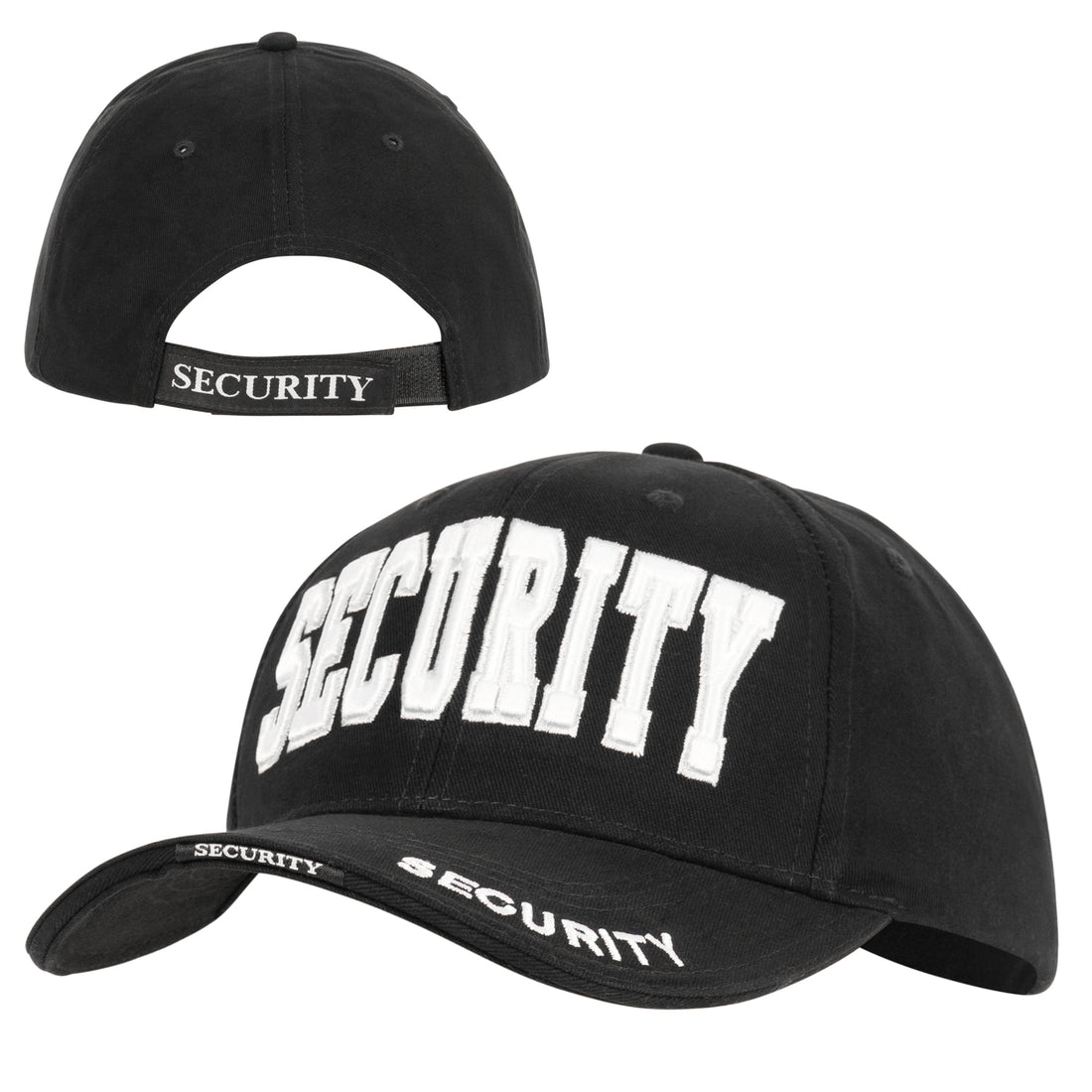 Black "Security" Hat - Deluxe Low Profile Baseball Cap – Grunt Force