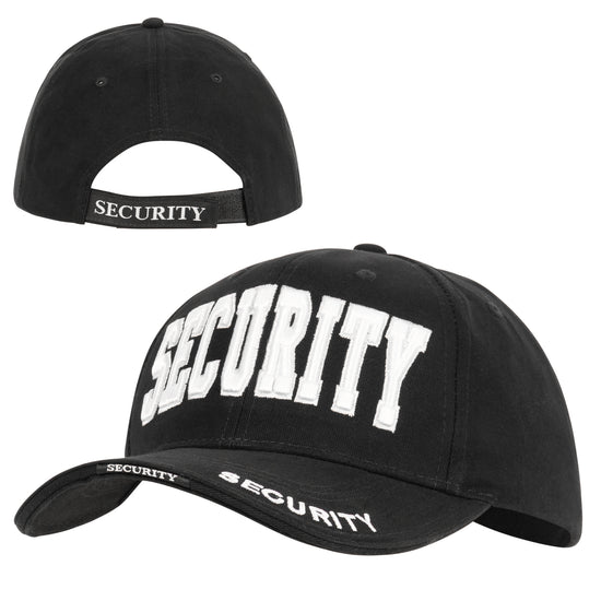 Black "Security" Hat - Deluxe Low Profile Baseball Cap – Grunt Force