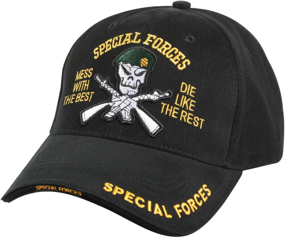 Special Forces Cap Black - Deluxe Low Profile Insignia Hat – Grunt Force