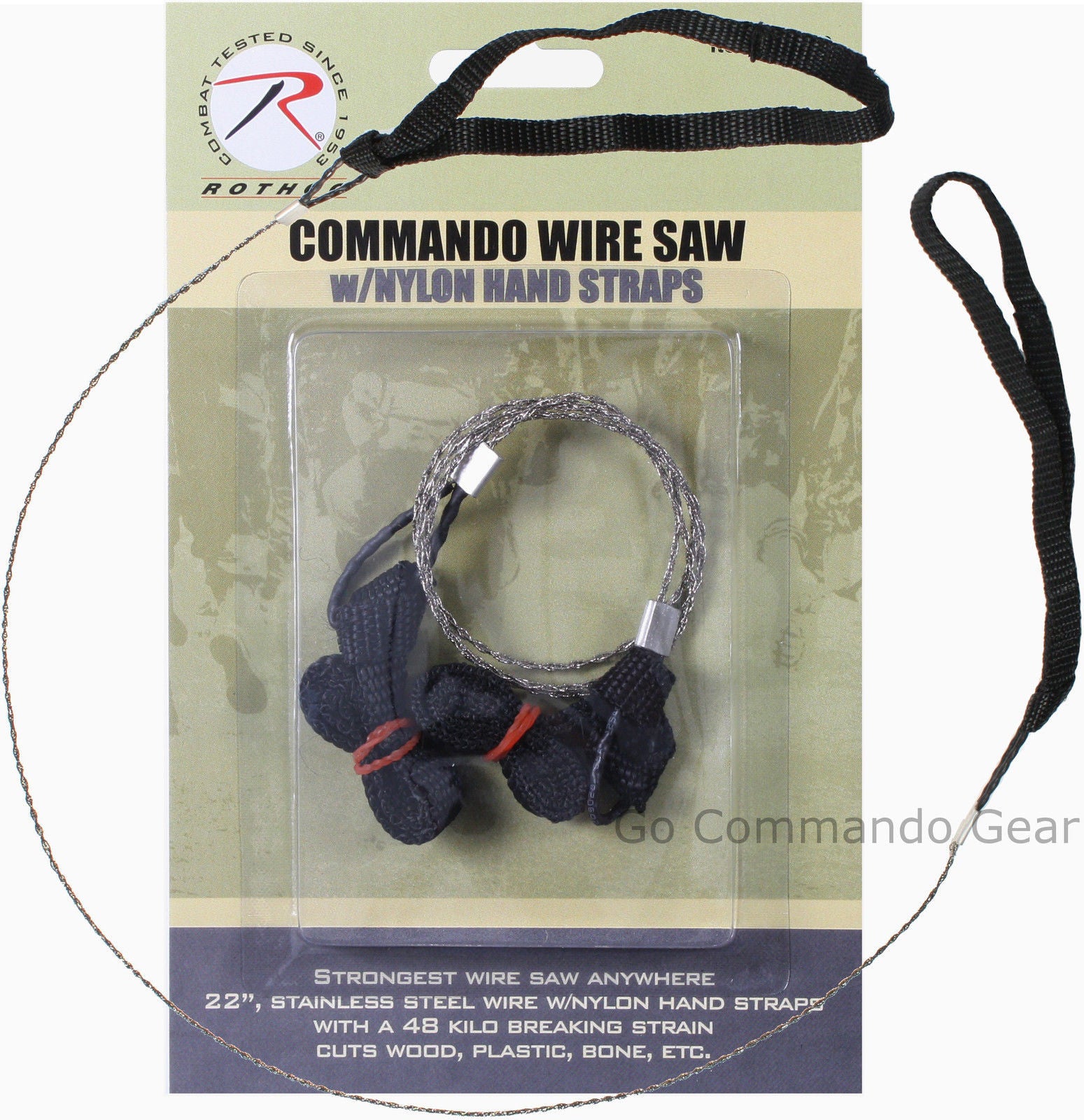 Commando Wire Saw W/ Nylon Hand Straps - Camping Hiking Survival Tacti ...