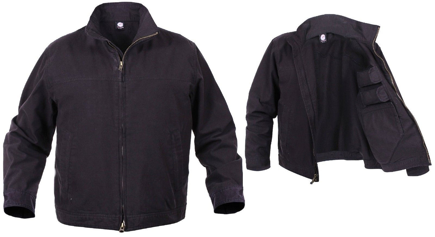 Men's Lightweight Concealed Carry Jacket - Black Tactical Coat by Roth ...