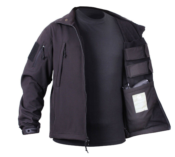 Men's Black Concealed Carry Soft Shell Tactical Jacket Waterproof Coat ...