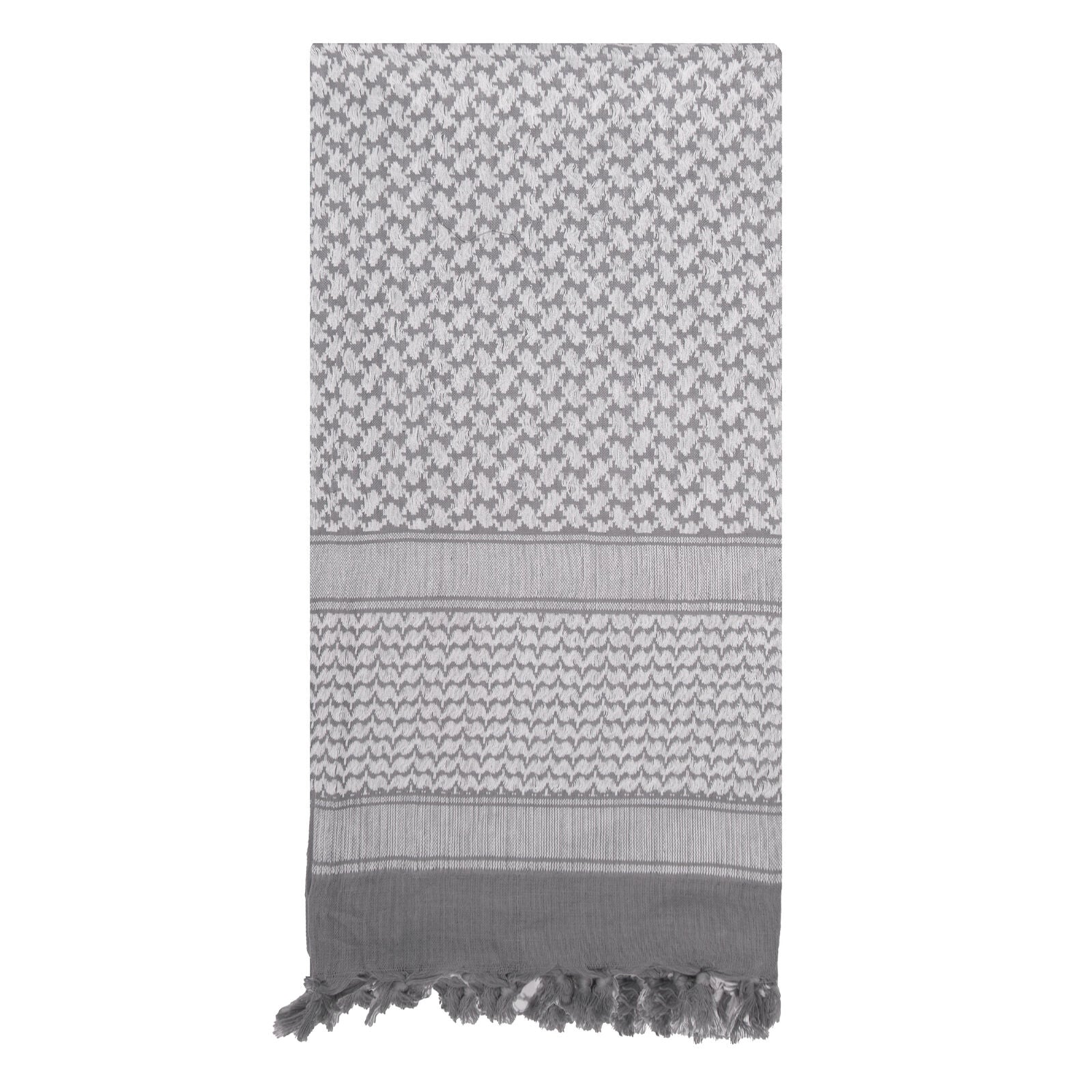 Grey/White Shemagh Tactical Desert Keffiyeh Scarf 42"x42" Head & Neck ...