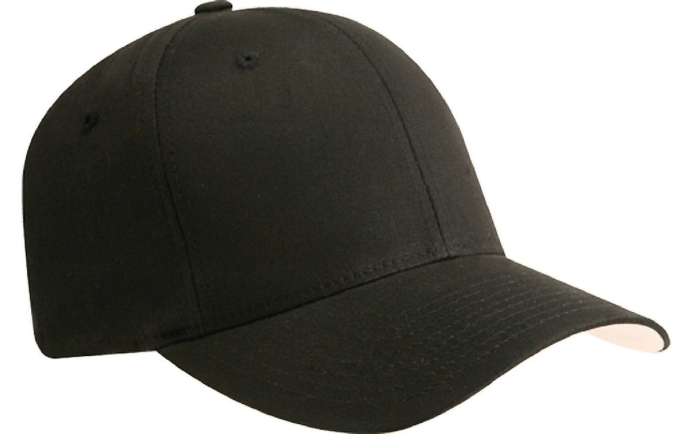 Flexfit Mid Profile Plain Baseball Cap Hat Cotton Fitted S/M or L/XL V ...
