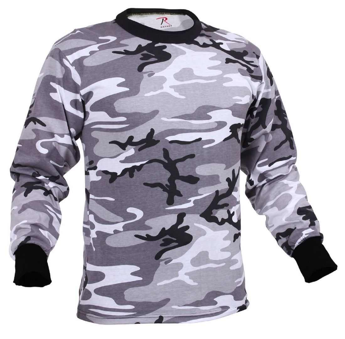 Sky Blue Camo or City Camouflage Long Sleeve Cotton T-Shirt Rothco 677 ...