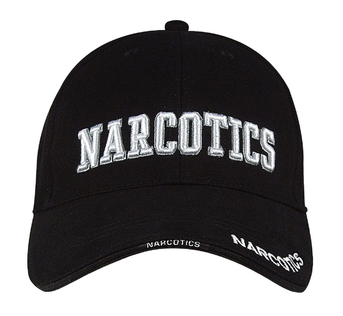 Black "Narcotics" Cap - Deluxe Low Profile Baseball Hat – Grunt Force
