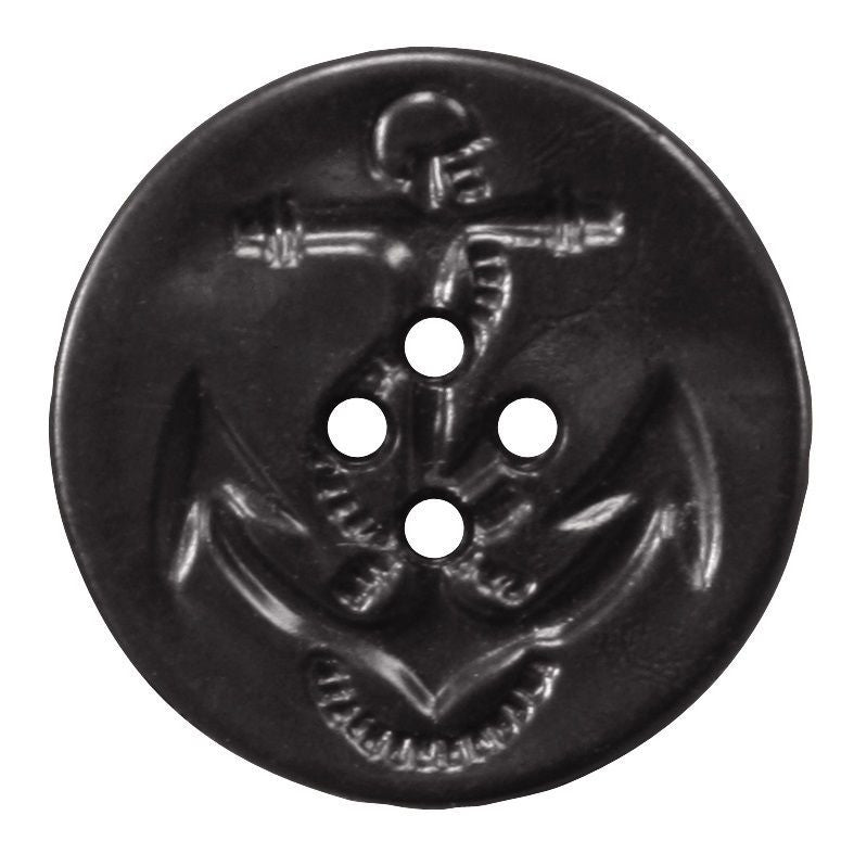 Black And Navy Blue Peacoat Buttons With Anchor Design - 25 Per Bag ...