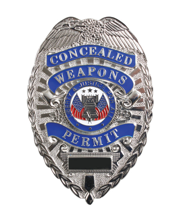 Deluxe Badge - 'Concealed Permit' - Nickel Silver or Gold Plating ...