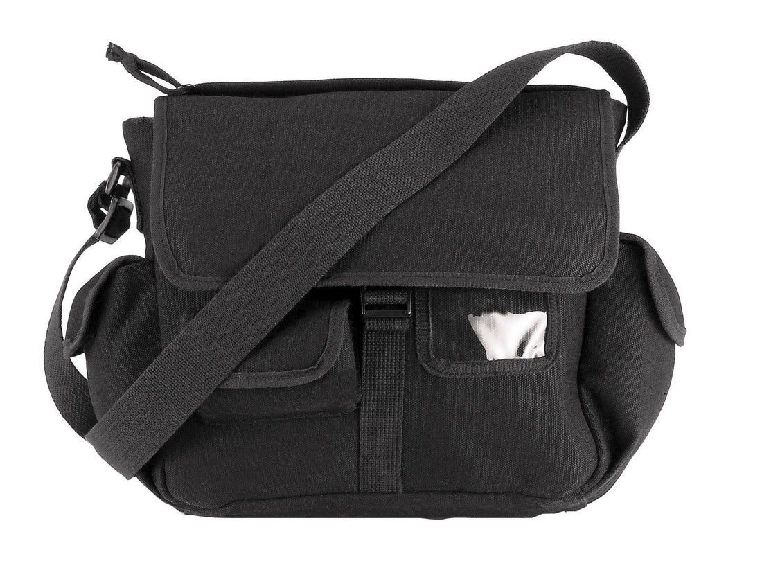 Urban Explorer Shoulder Bags - Black or Green Compact Canvas Bag w/ 12 ...